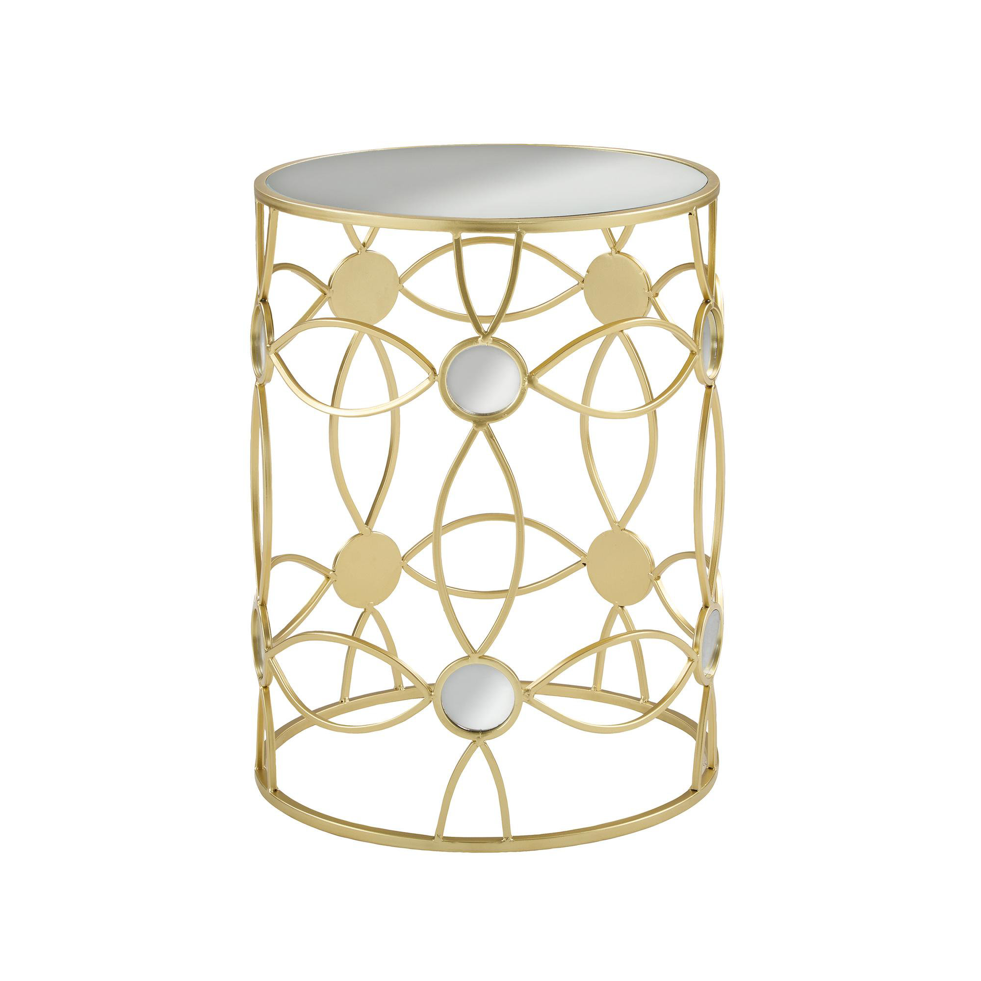 Dovecove Modern Side Table [Metal Frame +Mirror Top] | Wayfair
